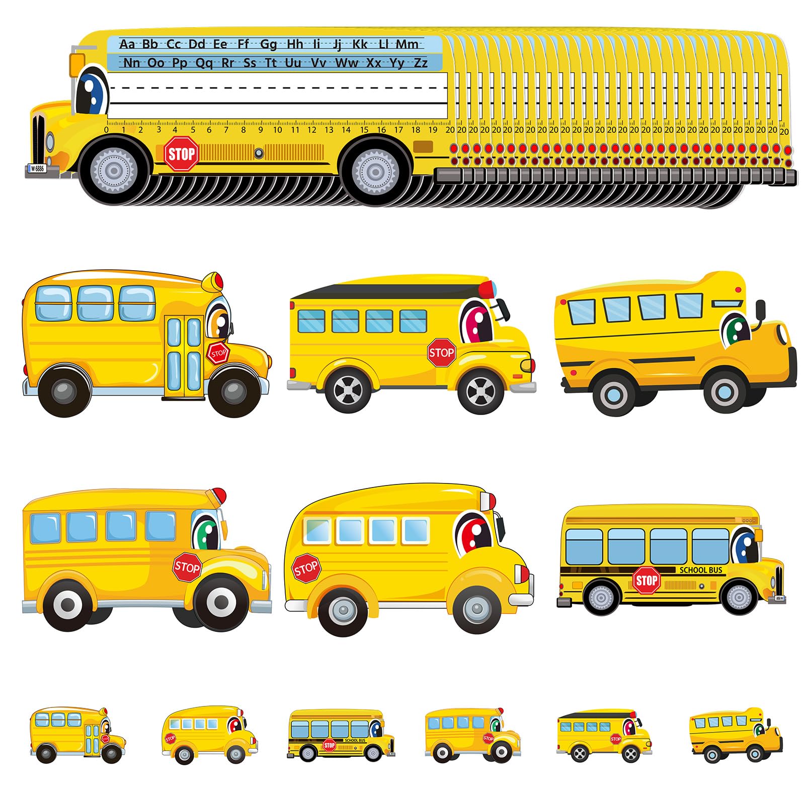 Mua 240 Pcs School Bus Cut-Outs Nameplates Stickers Yellow Bus Accents ...