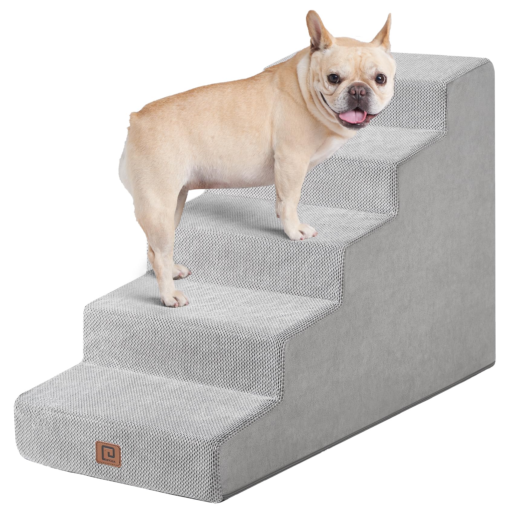 EHEYCIGA Dog Stairs for Small Dog 22.5”H, 5-Step Slope Dog Stairs for ...