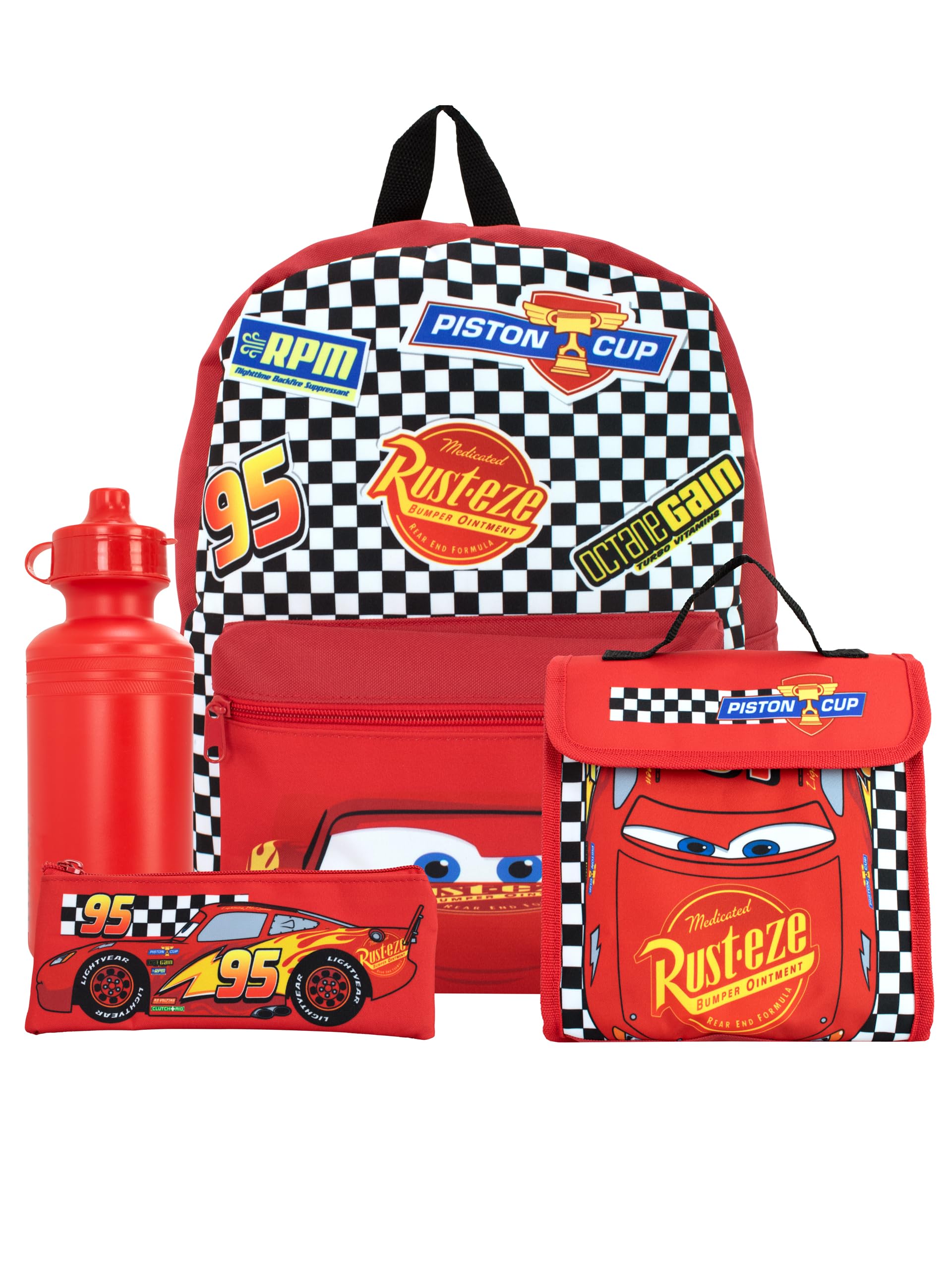 Disney Cars Backpack Set 4 Piece | Lightning McQueen Backpack Pencil ...