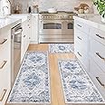 Amazon.com: Ileading Boho Kitchen Rugs Sets 3 Piece with Runner Floral ...