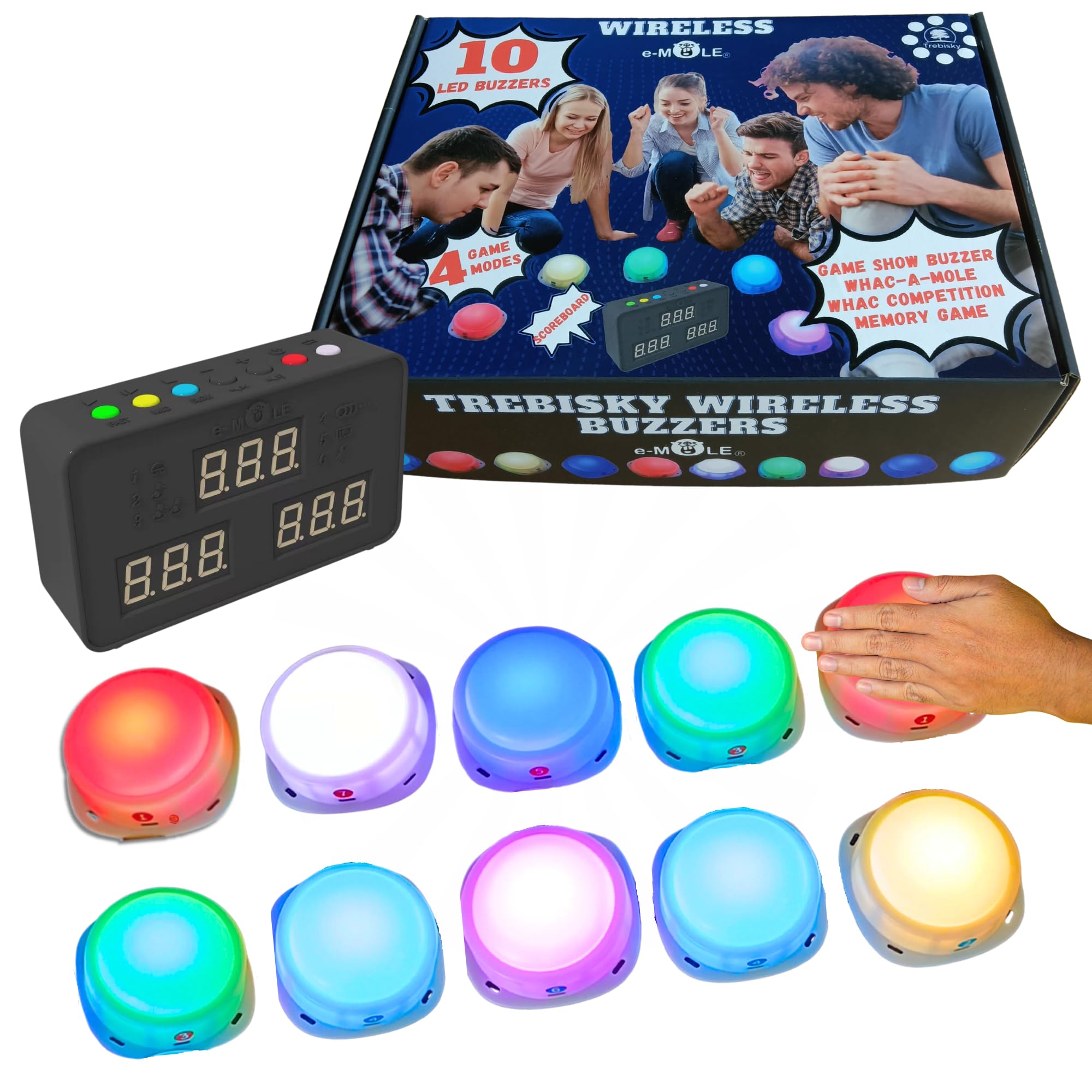 Trebisky Wireless Buzzer System for Game Show Emole 10 Players (10 ...