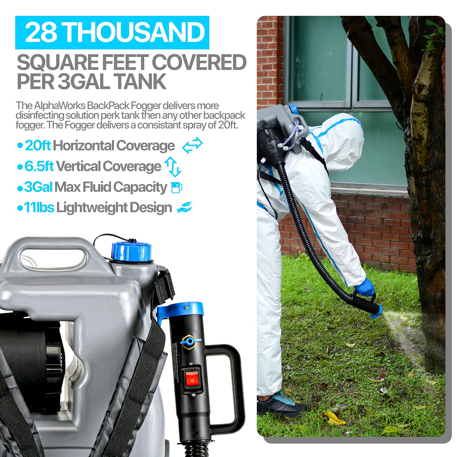 Mua AlphaWorks ULV Fogger Backpack Sprayer, 3 Gal, Corded 120V - for ...