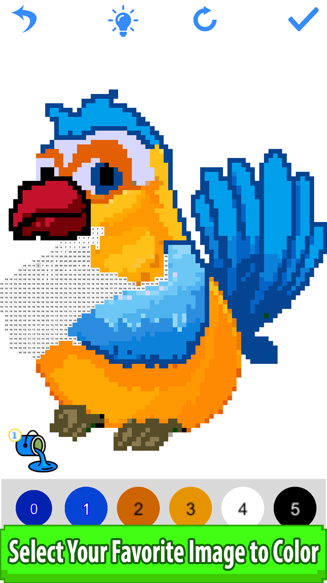 Birds Pixel Art - Paint by Number, Sandbox Coloring Pages: Amazon.com ...
