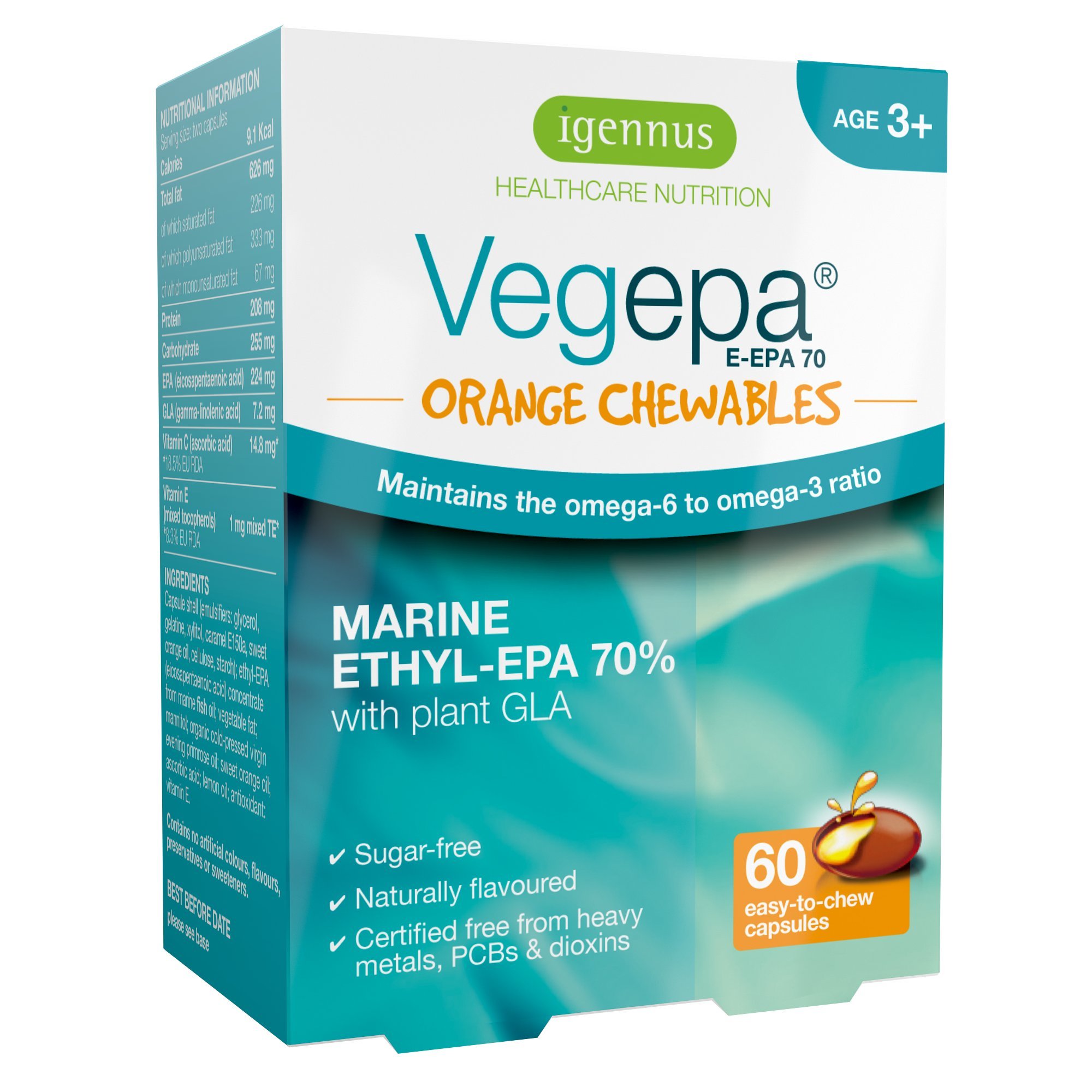 Amazon.com: Vegepa Omega 3 Wild Fish Oil & Evening Primrose Oil Blend ...
