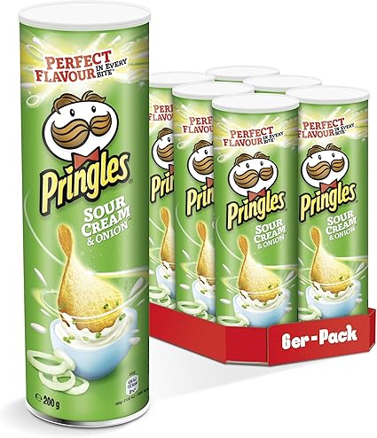 Pringles Tuiles Chips Sour Cream/Onion 6 X 200 G: Amazon.fr: Epicerie