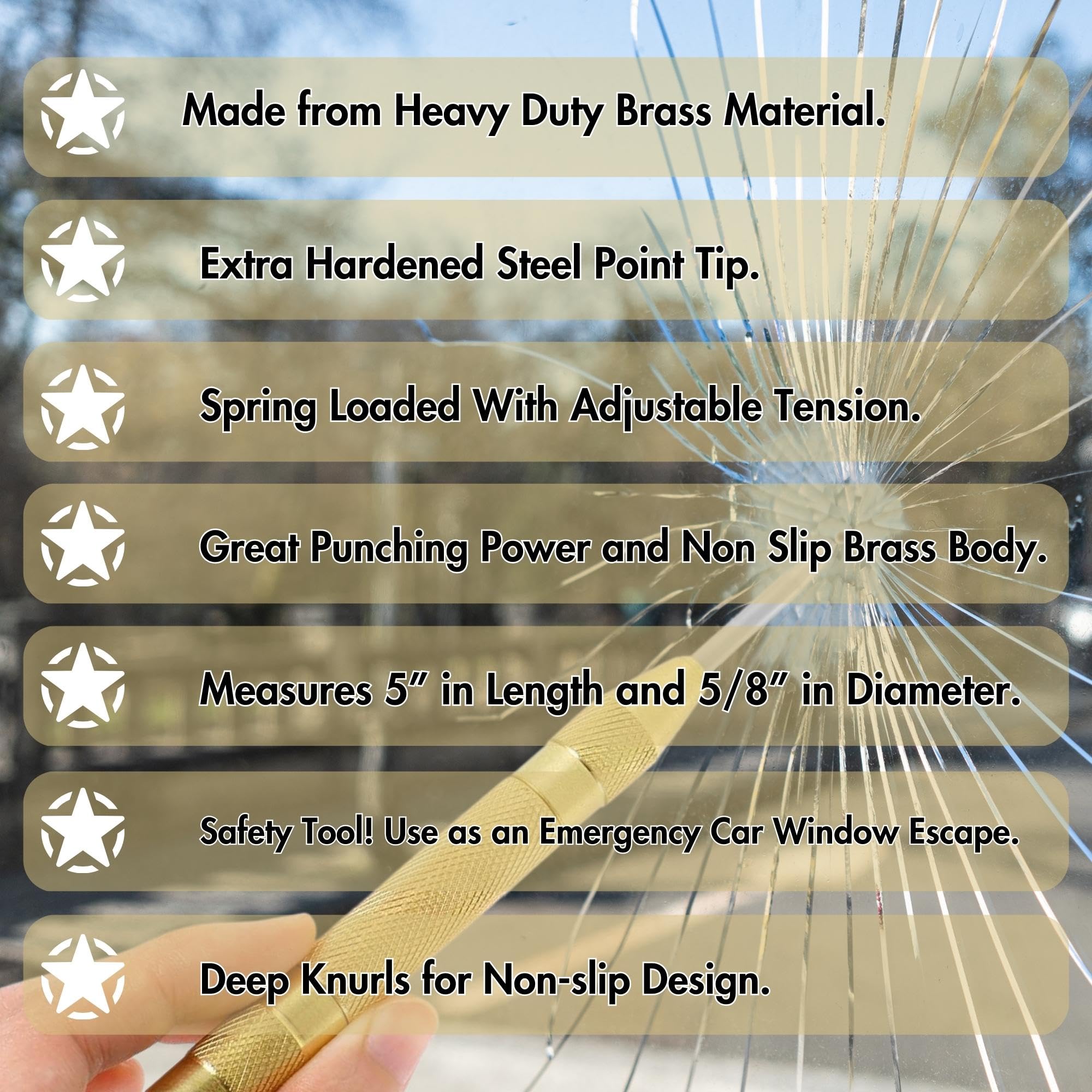 Window Punch Police EMT EMS Emergency Car Glass Breaker Crushing Hand ...