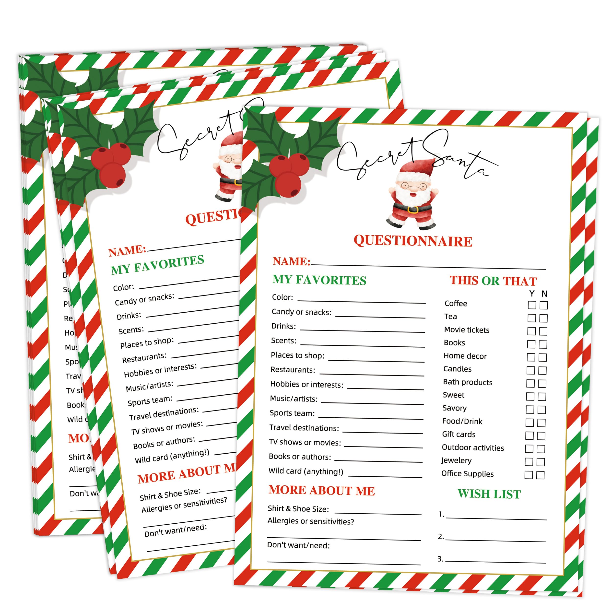 Mua Secret Santa Questionnaire for Wish List Christmas Party ...