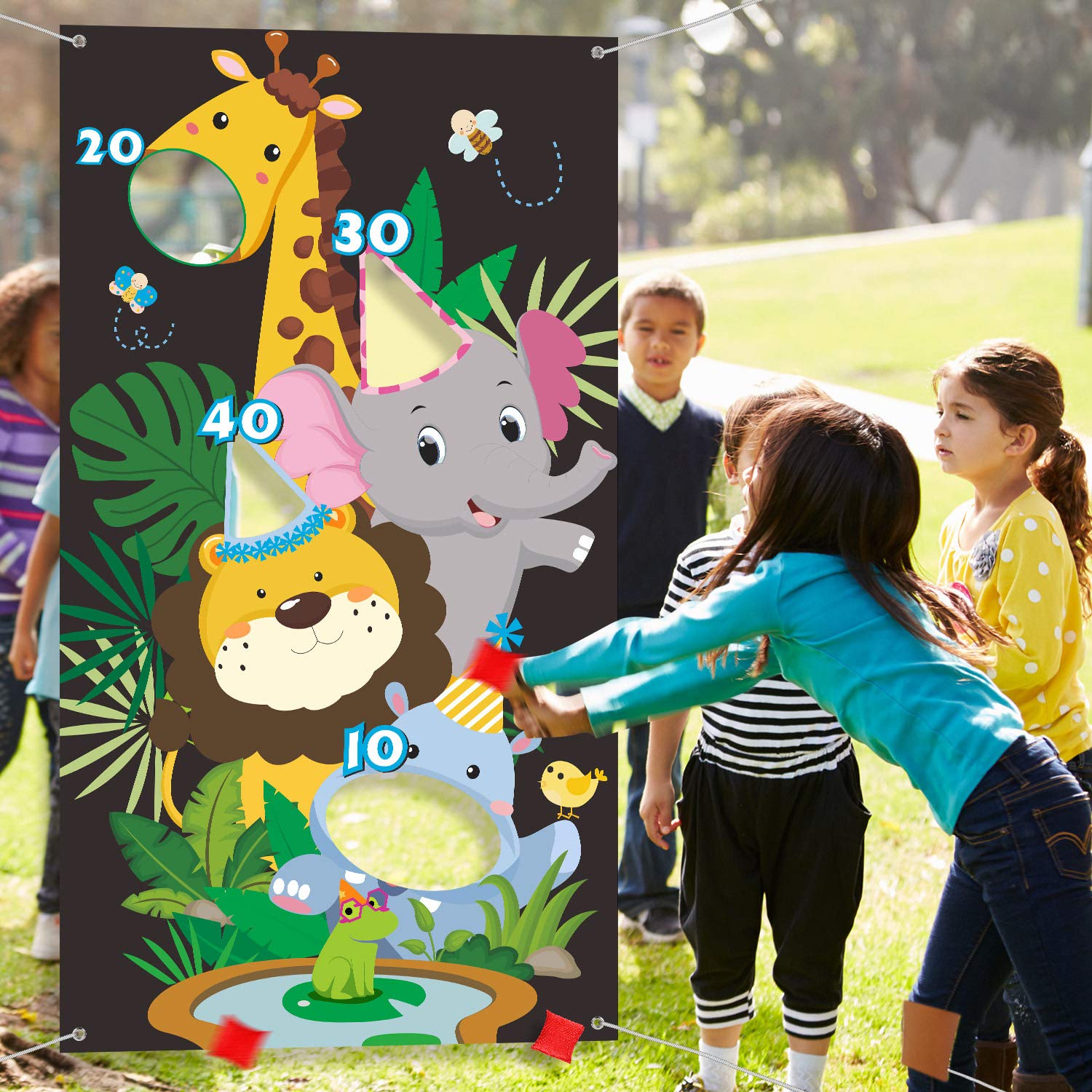 Mua Jungle Animals Theme Party Supplies, Wild Animals Toss Game Banner ...