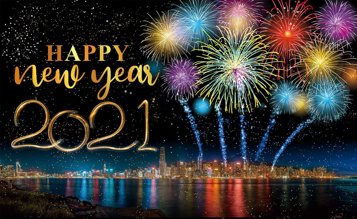 Amazon.com: Happy 2021 New Years Eve Party Decorations,Large Fabric ...