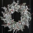 Amazon.com: Hometrance Winter Christmas Wreaths for Front Door 20 ...