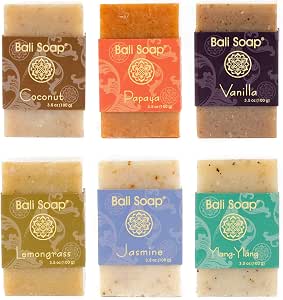 Bali Soap - 6 Piece Natural Soap Bar Gift Set - Handmade - For Face ...