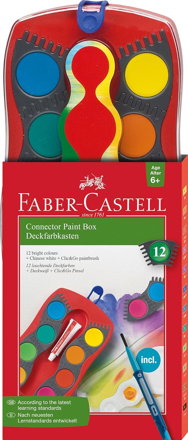 Faber-Castell 125023 Palette CONNECTOR x12 + pinceau (Palette de ...