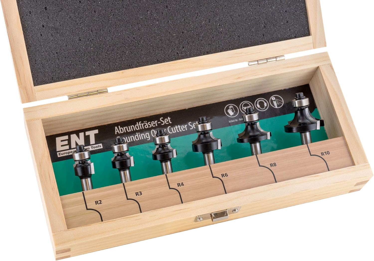 ENT 6-Piece HW Rounding Router Bit Set with Ball Bearing - Radius 2/3/4 ...