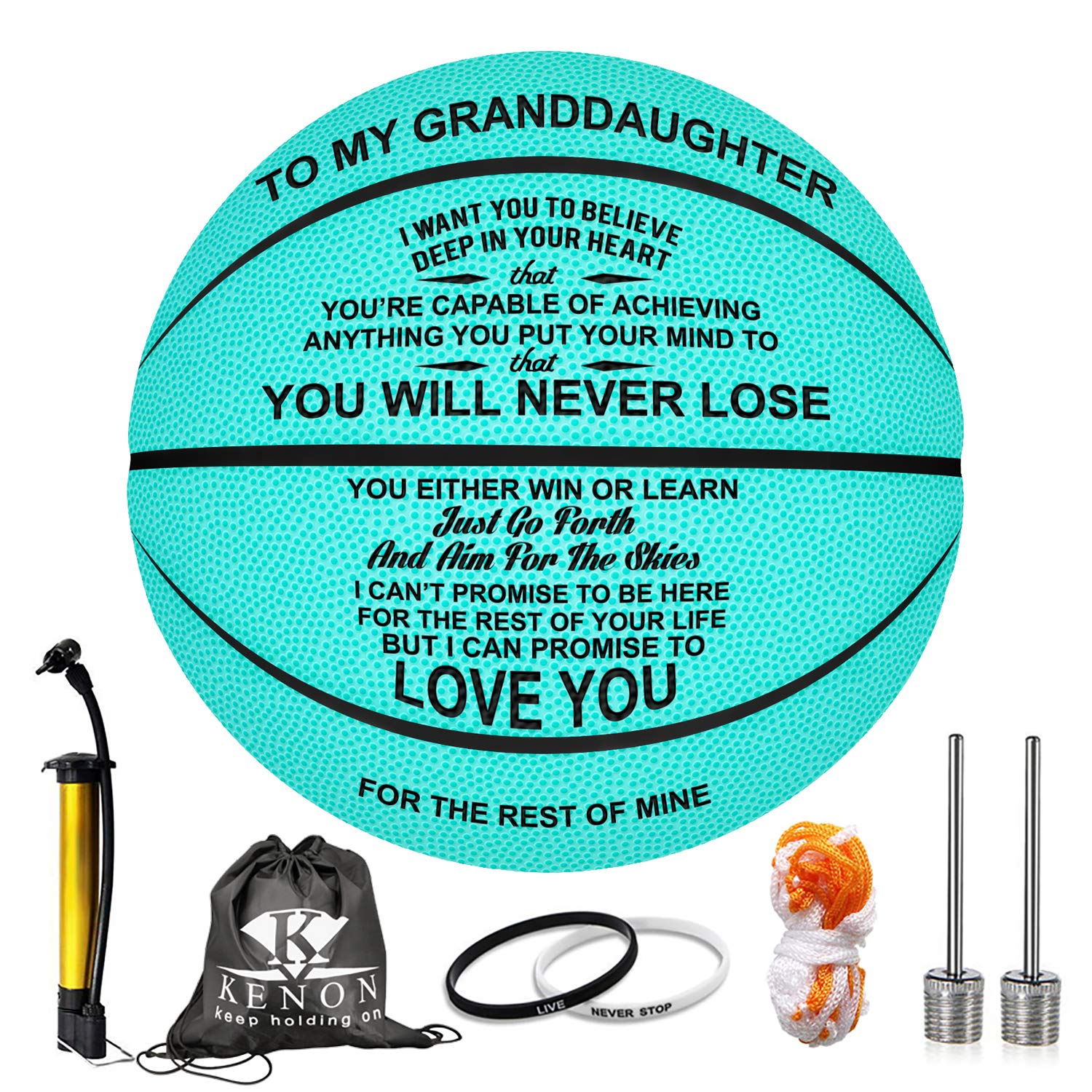 K KENON Personalized Basketball for Granddaughter -You Will Never Lose ...