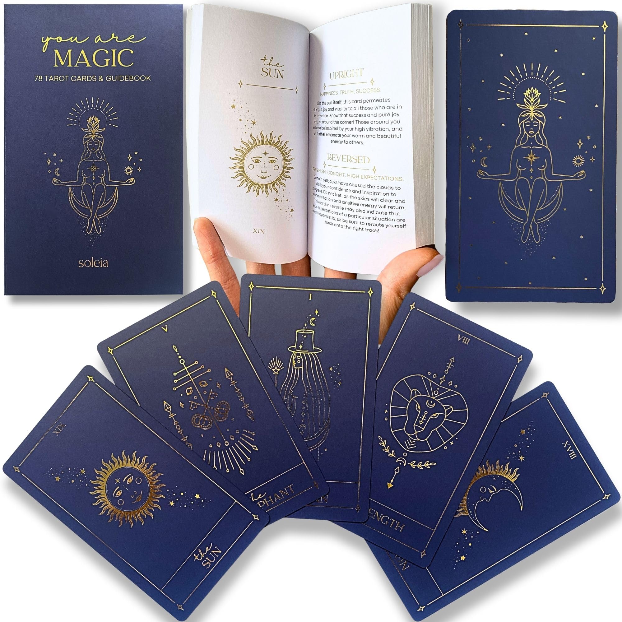 Mua Soleia Original Tarot Cards Deck with Guide Book & Box | 78 Gold ...