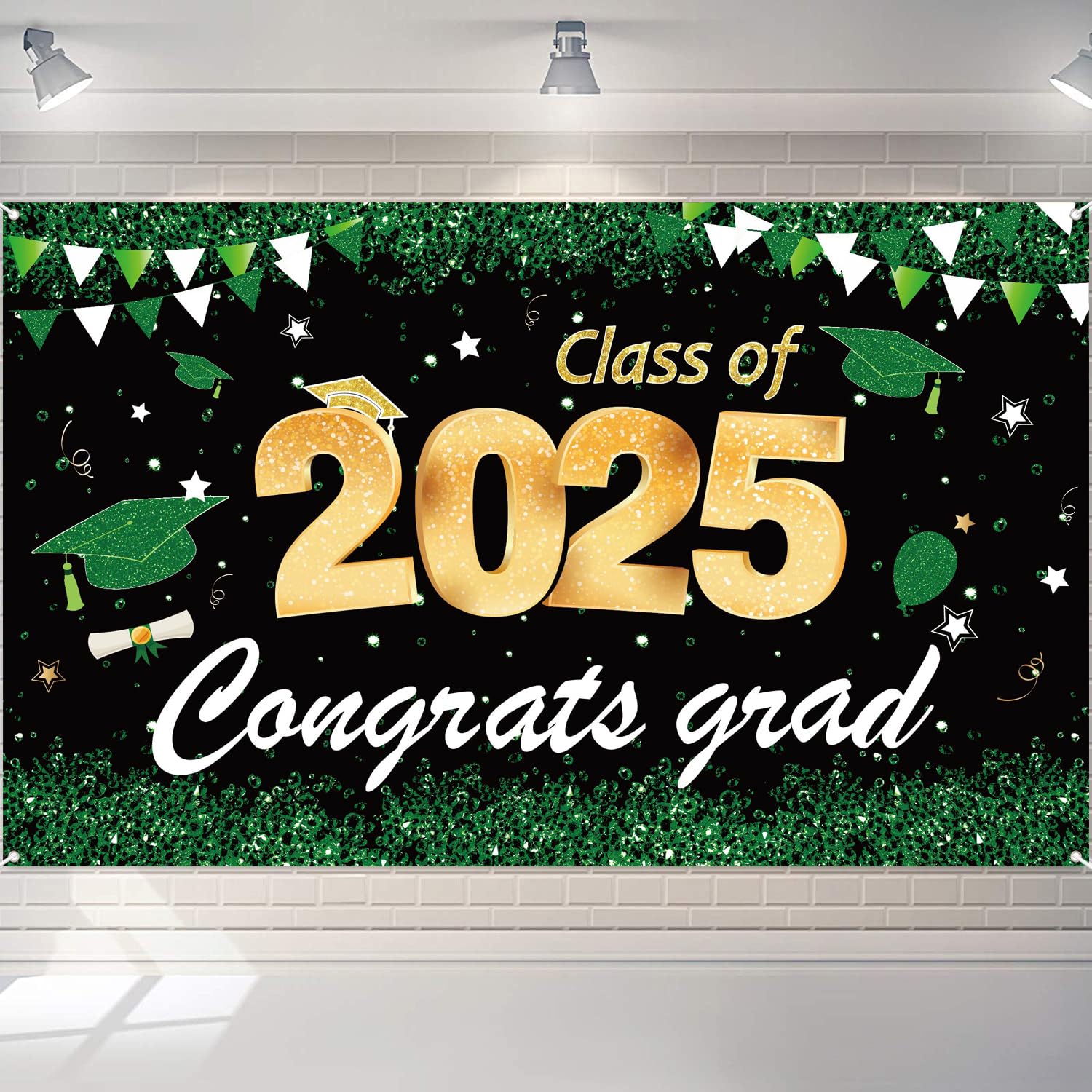 Graduation Banner 2025 Green Graduation Party Decorations 2025 Congrats ...