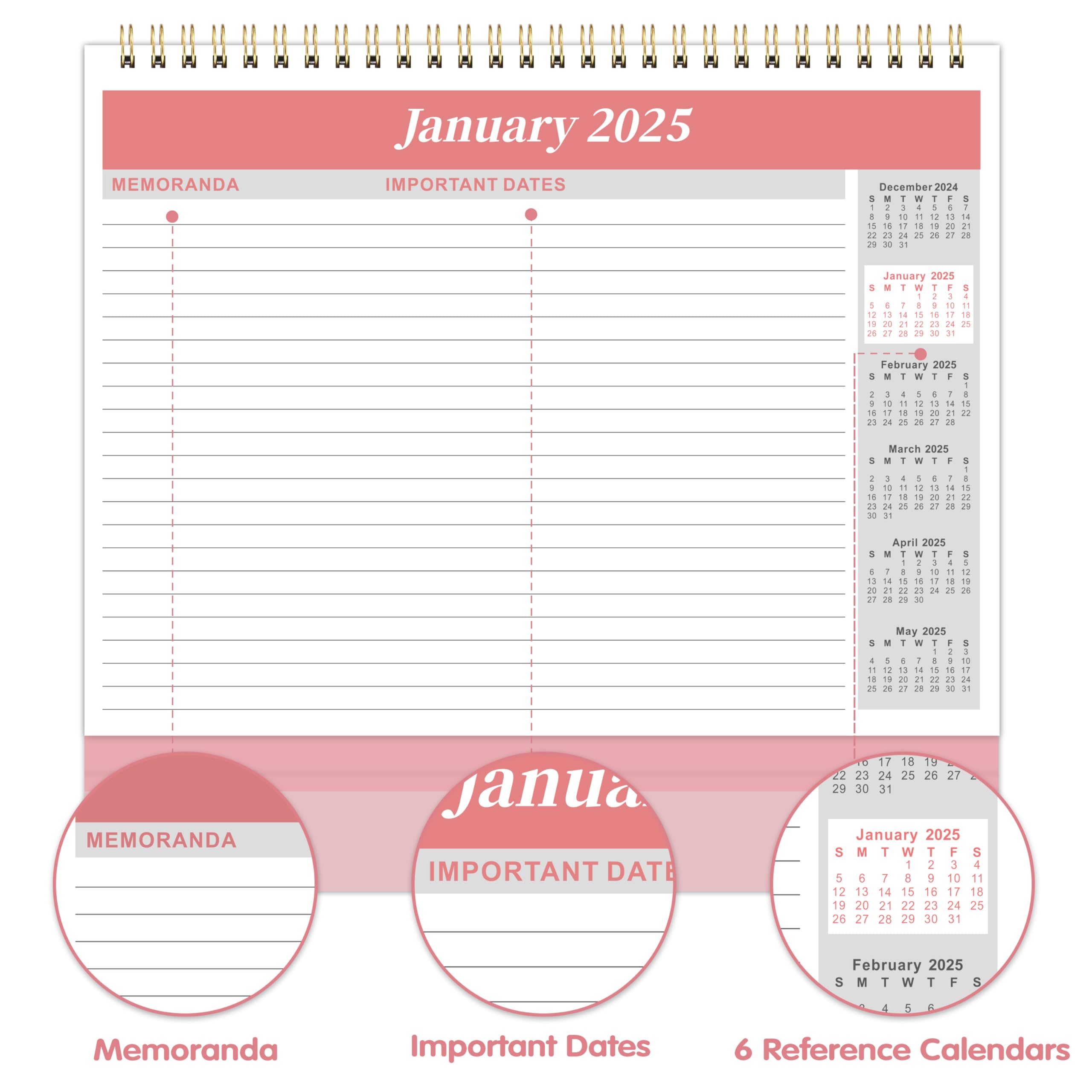 Mua 2024-2025 Desk Calendar - Jul.2024 – Dec.2025, Standing Flip ...