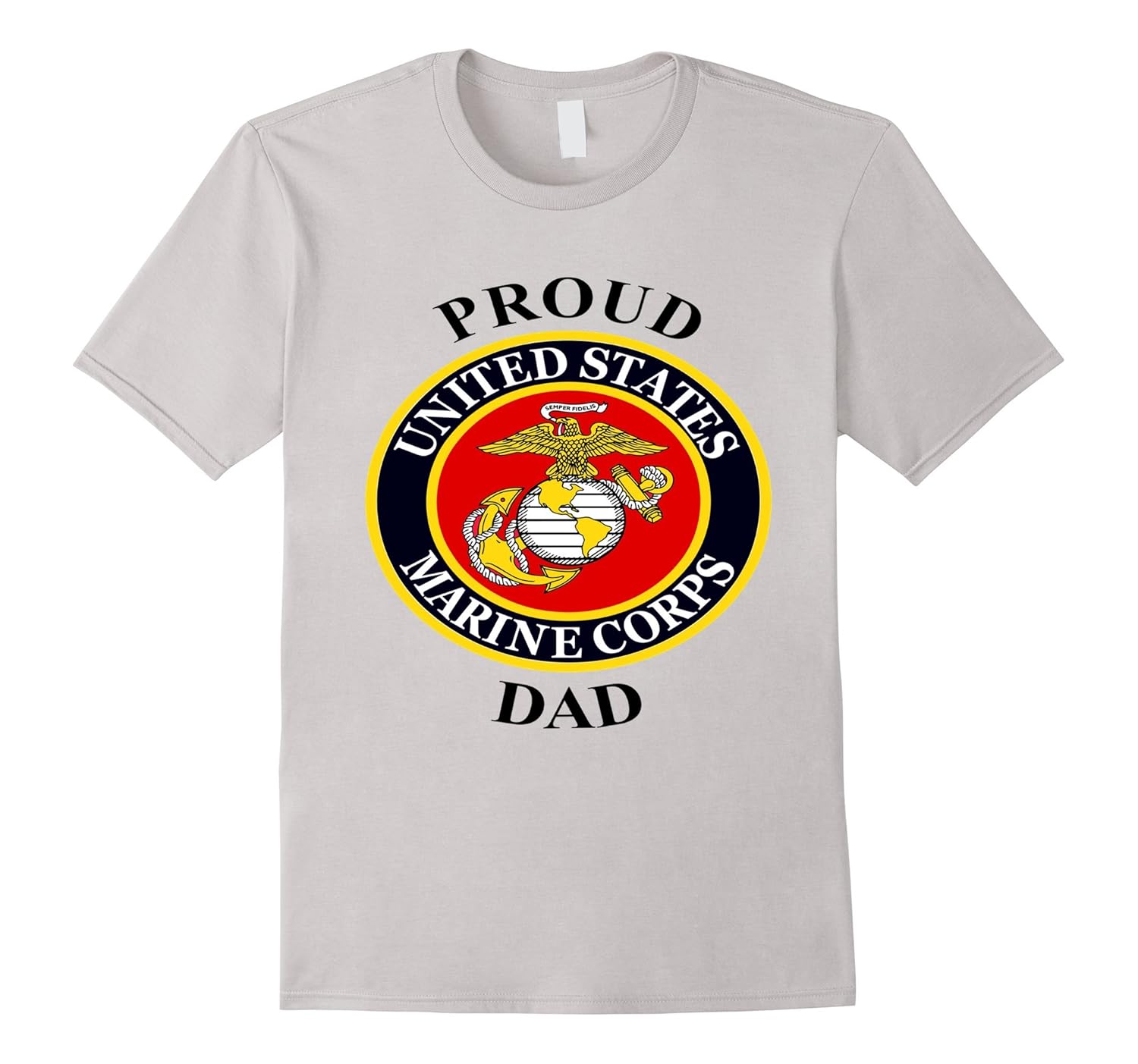 Mens Marine USMC Proud Dad T-Shirt Fathers Day Army Military Vet-CL ...
