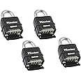 Amazon.com: MasterLock 1178D Combination Padlock, Die Cast Body, 4 Pack ...