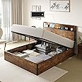Amazon.com: AMERLIFE Full Size Lift Up Storage Bed Frame, Wooden Platform Bed Frame with Lifting ...