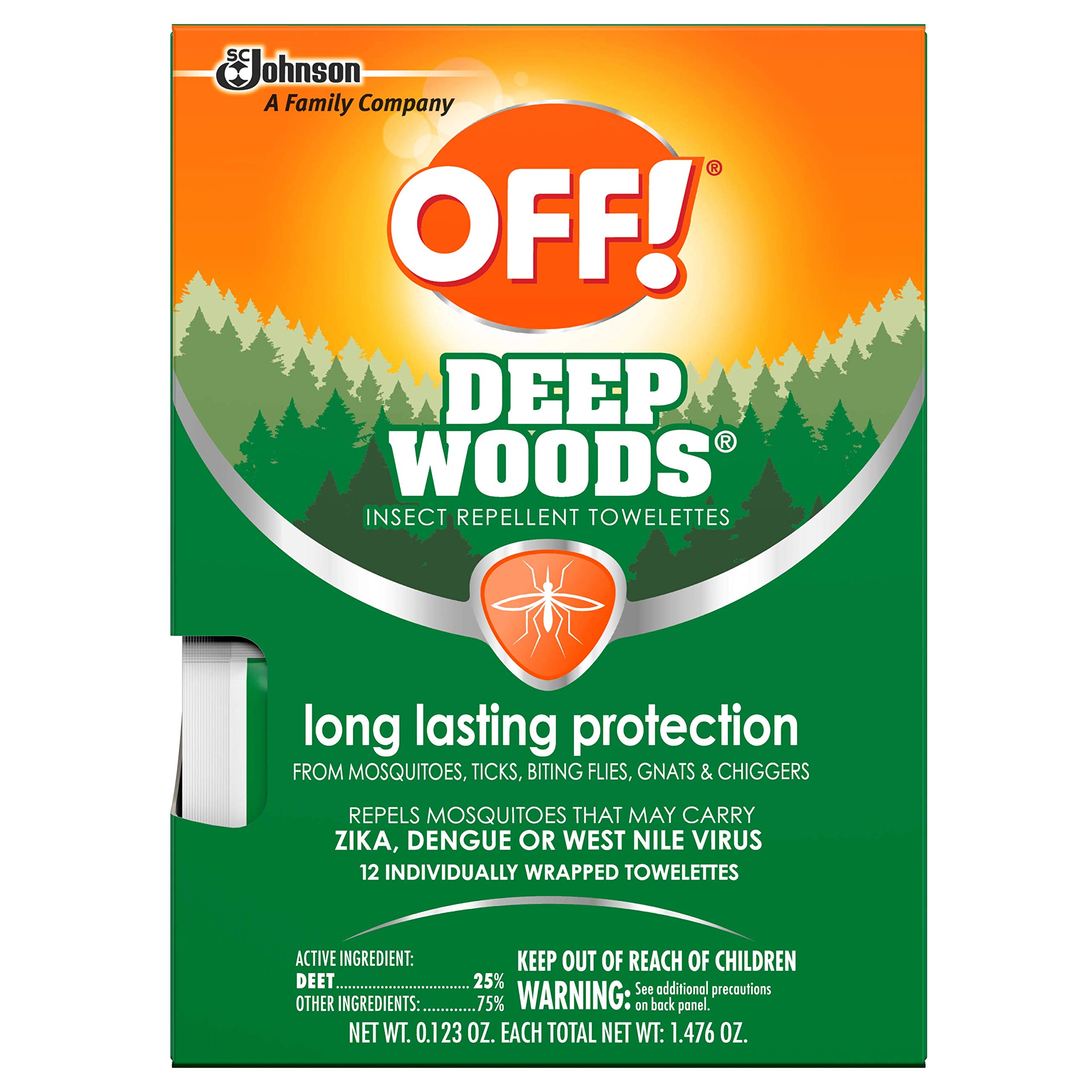 OFF! Deep Woods Mosquito and Insect Repellent Towelettes (12 Count ...