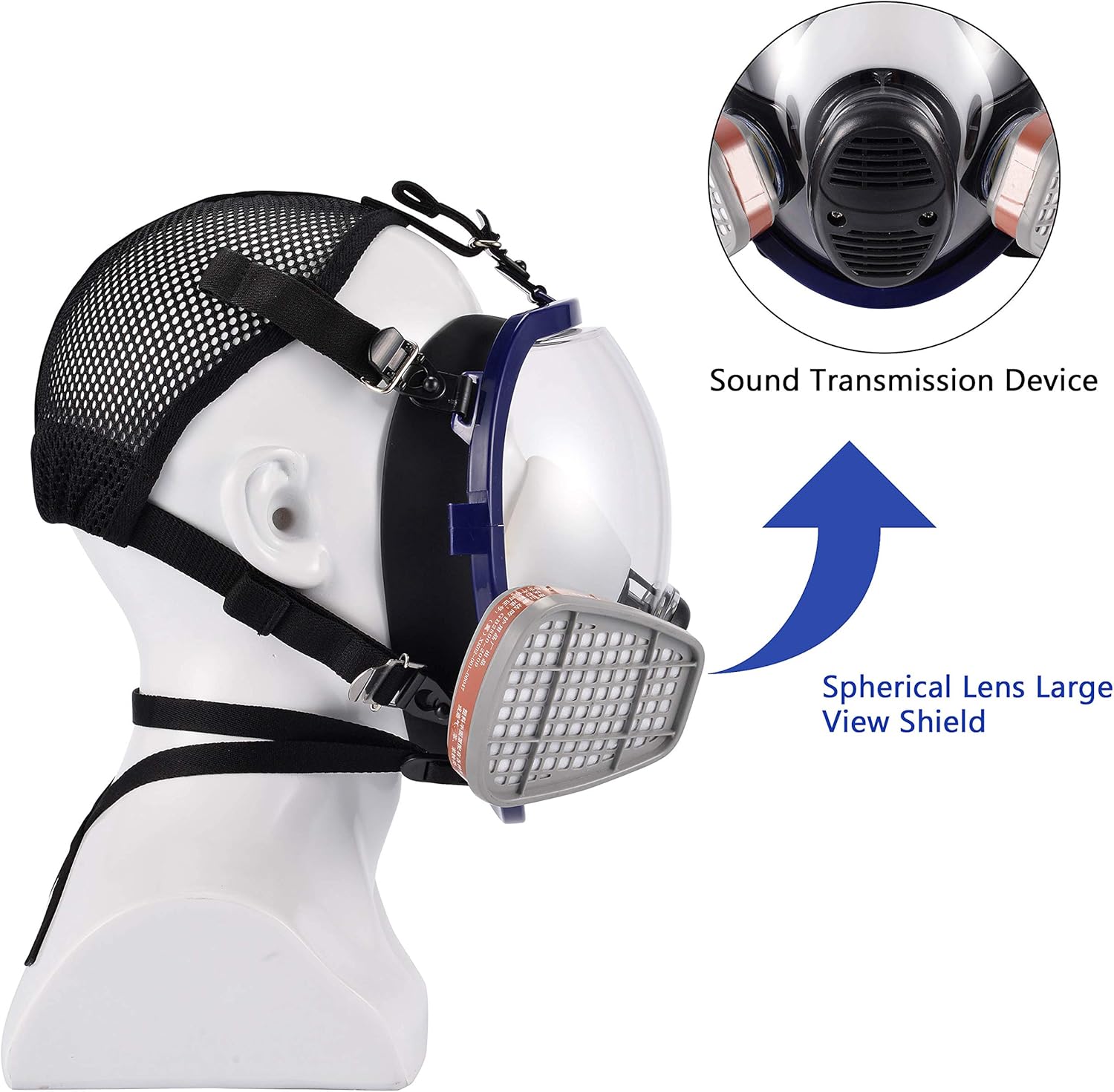 OHMOTOR Full Face Respirator Mask Activated Carbon Respirator Masks for ...