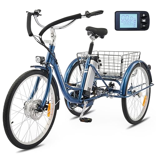 Viribus Electric Tricycle for Adults, 350W Electric Trike 7 Speed with ...