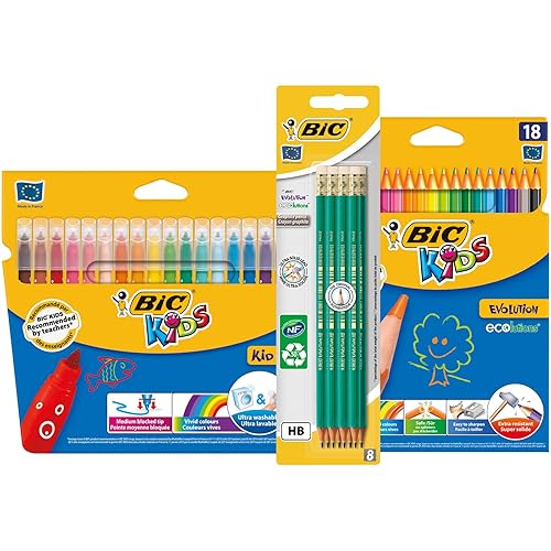 BIC Kids Evolution ECOlutions Colouring Pencils 18 Pack: Amazon.co.uk ...