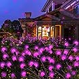 Solar Garden Lights Outdoor, 2 Pack 20 LED Solar Pink Firefly Lights ...