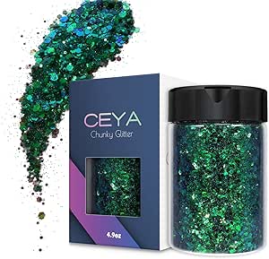Amazon.com: Ceya Chunky Glitter, 4.9oz/ 140g Emerald Green Craft ...