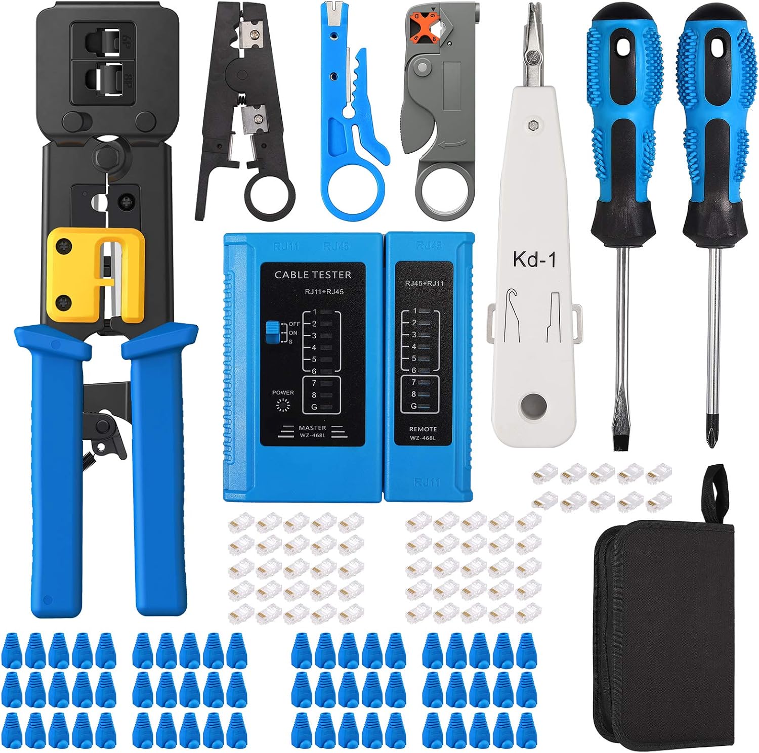 Proster RJ45 Crimping Tool Kit for RJ11/RJ12/CAT5/CAT6/Cat5e ...