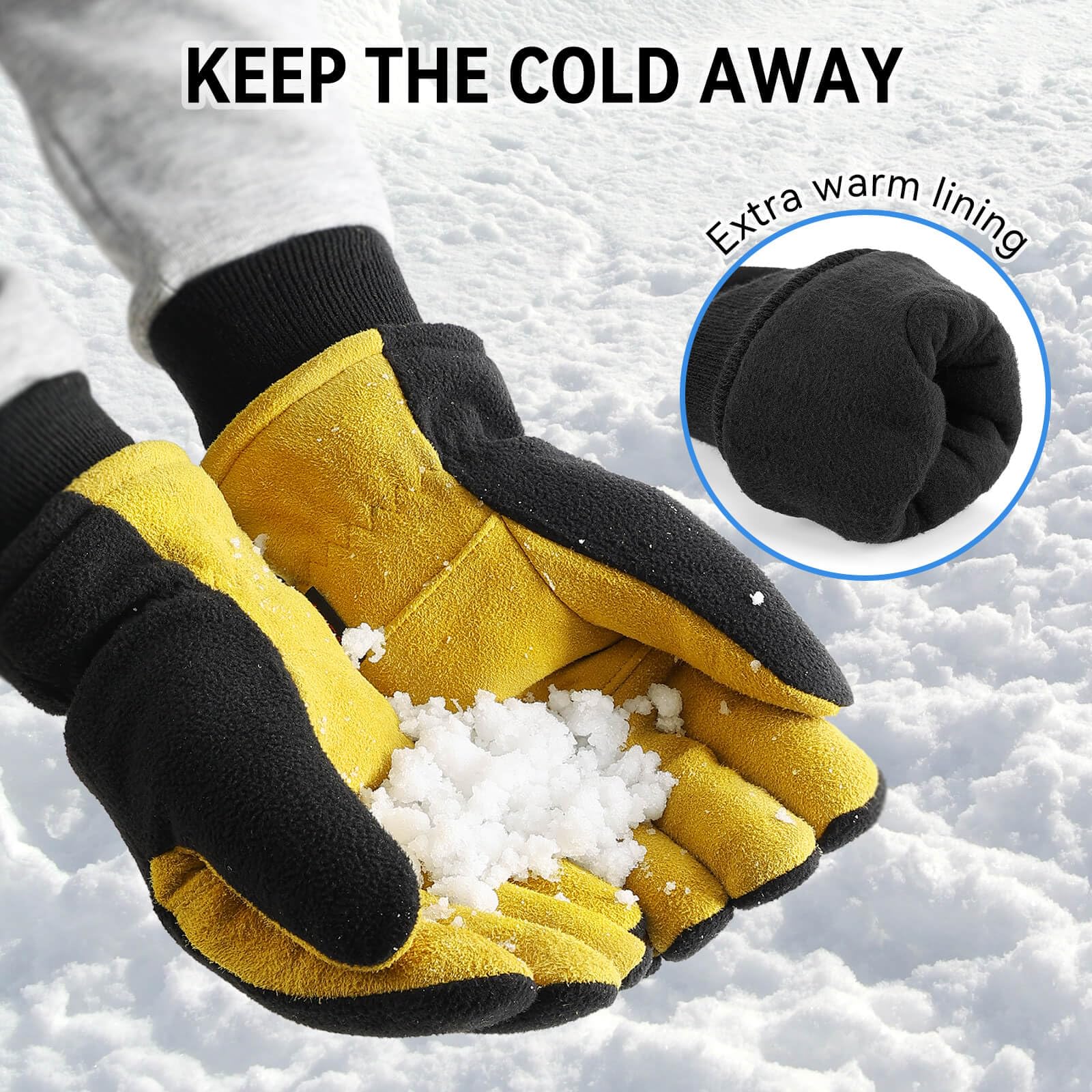 Mua OZERO Men & Women Winter Gloves -30°F Deerskin Leather Water ...