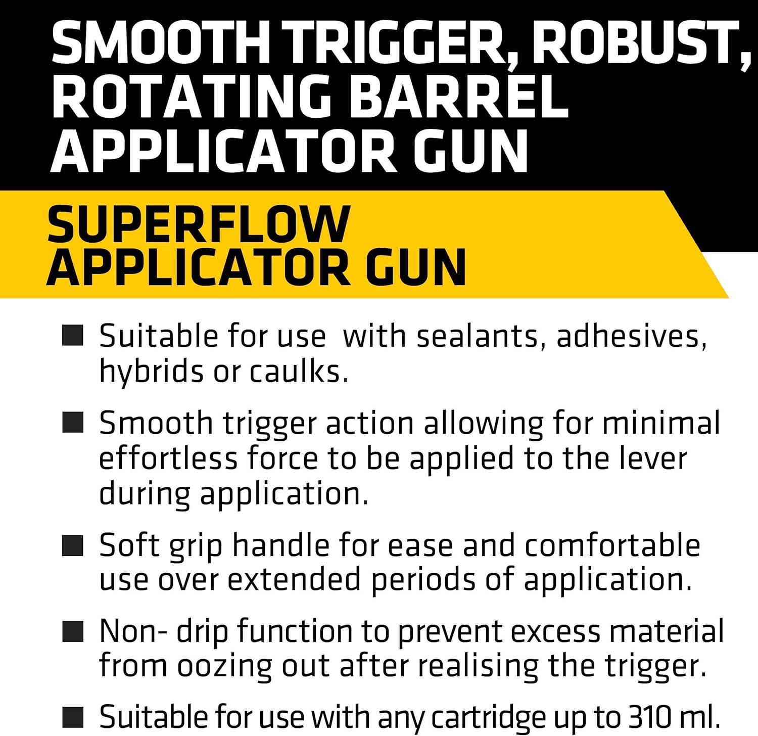 Everbuild Super Flow Sealant/Adhesive Cartridge Applicator Gun with ...