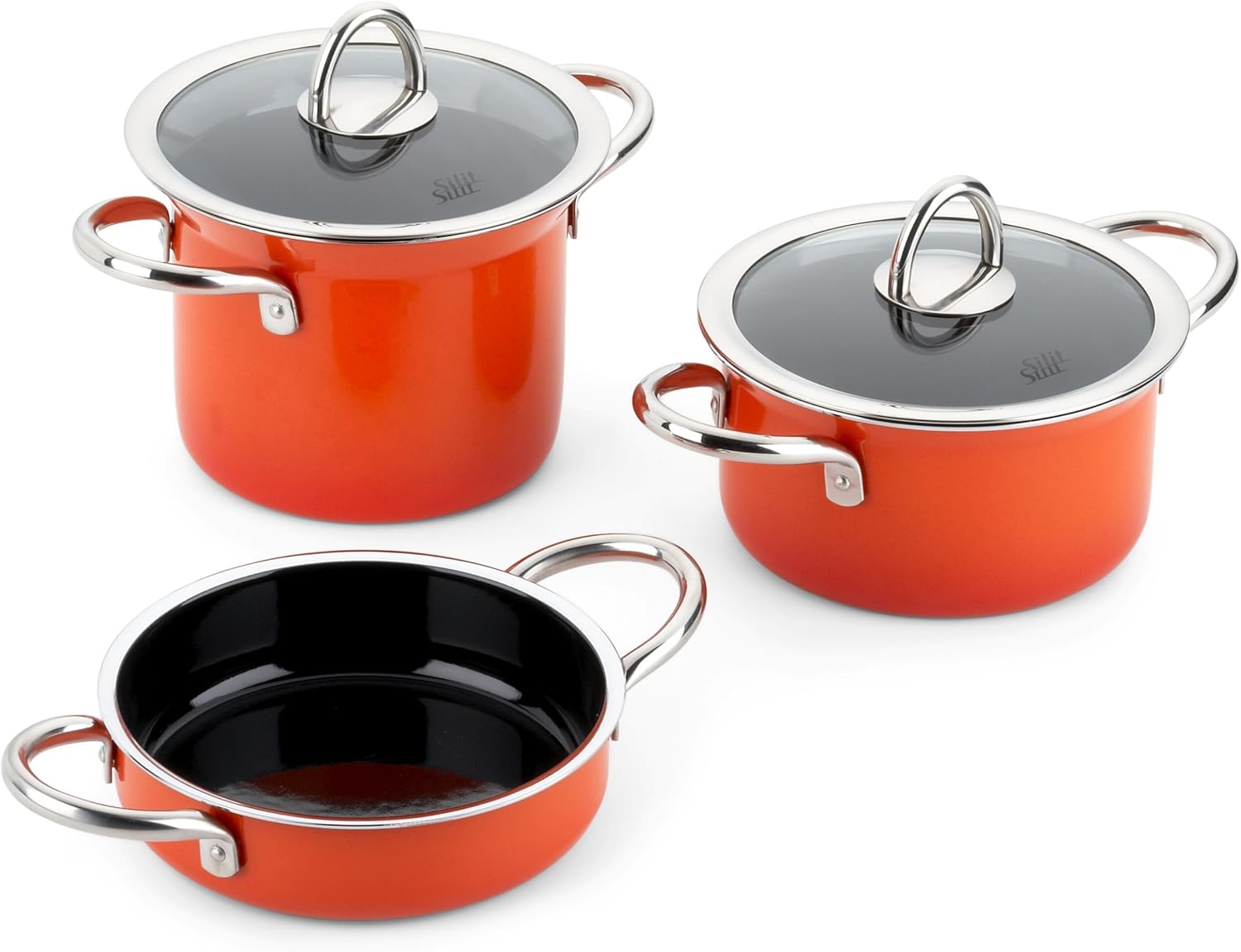 Amazon.de: Silit 13172812 Topf Set 3-Teilig Mini Max wild orange