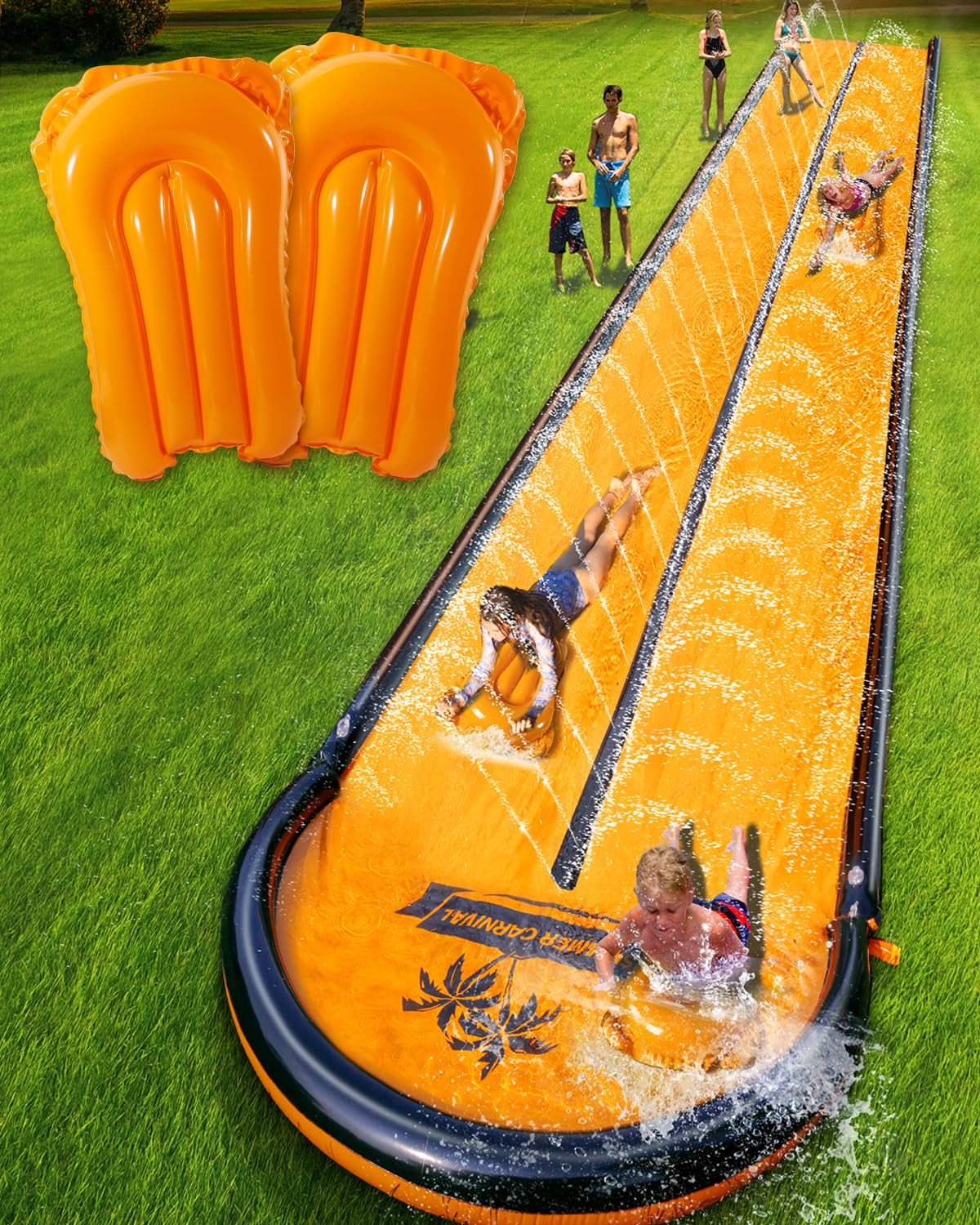 Slip Water and Slide for Kids Adults, Extra Long Backyard Water Slide ...