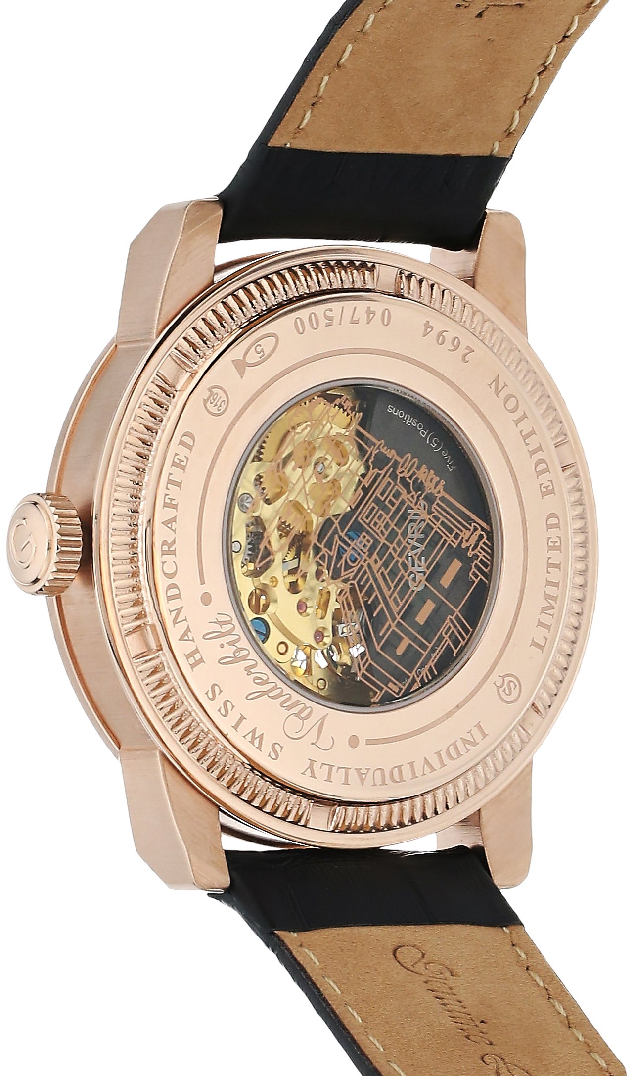 Mua Gevril Men's Vanderbilt Rose Gold Swiss-Automatic Open Balance ...