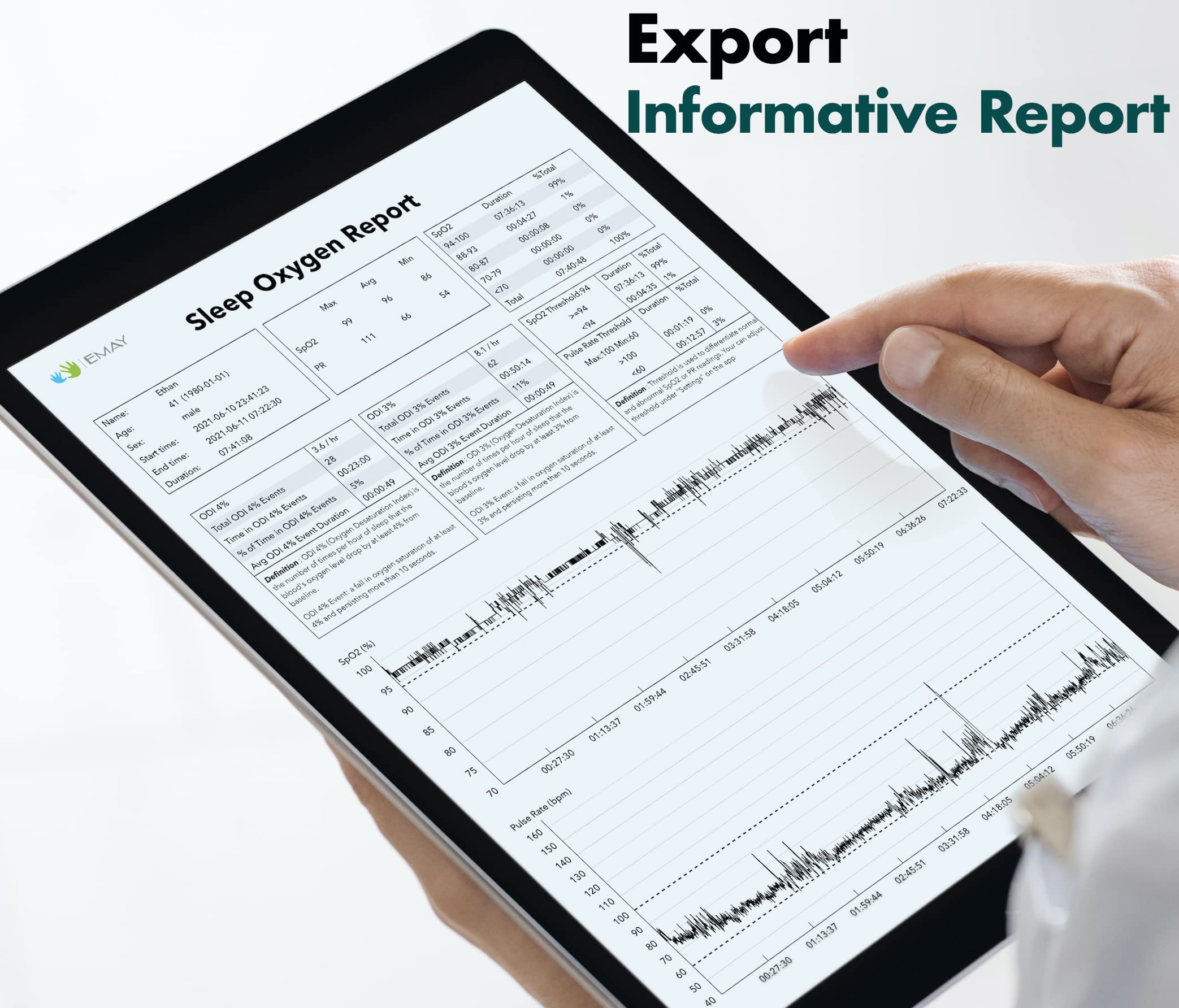 Bingua.com - EMAY SleepO2 Wrist Oxygen Monitor with Silicone Probe ...