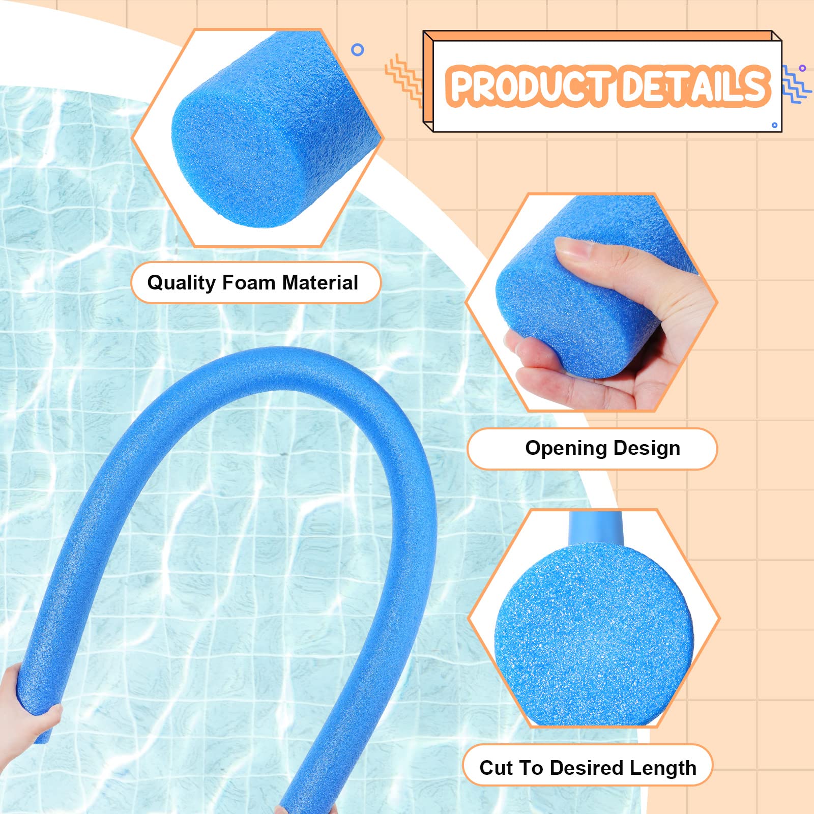 Mua Yaomiao 55 Inch Bulk Pool Noodles Jumbo Foam Pool Noodles in The ...