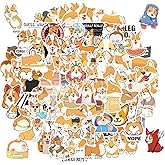 Amazon.com: Cartoon Corgi Stickers - 50 PCS Puppy Dog Decals Cartoon ...