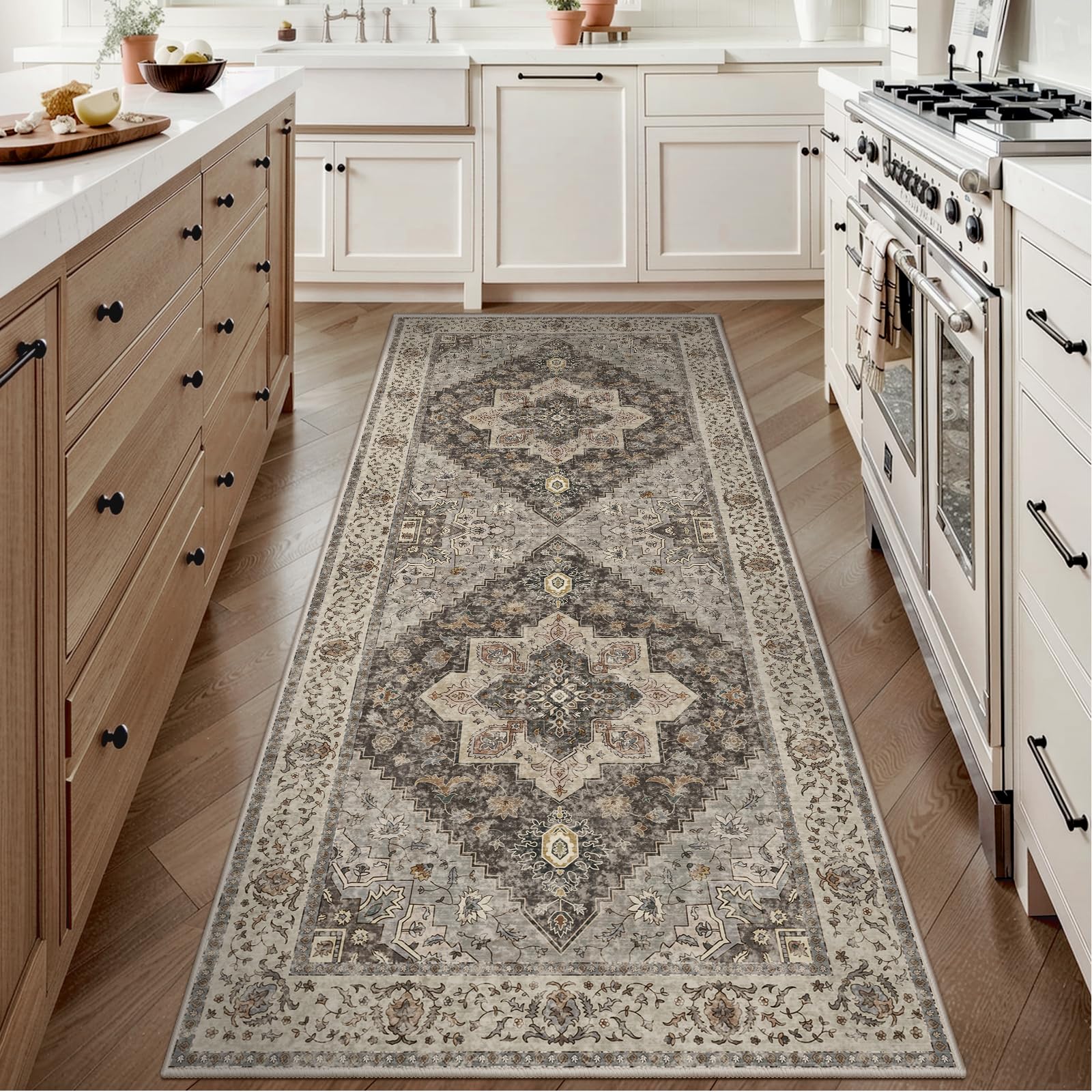 Tangsoo 2x6 Washable Runner Rug for Hallways, Non Slip Vintage Runner ...