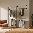 Amazon.com: pamo Industrial pipe clothing rack metal black - Wall ...