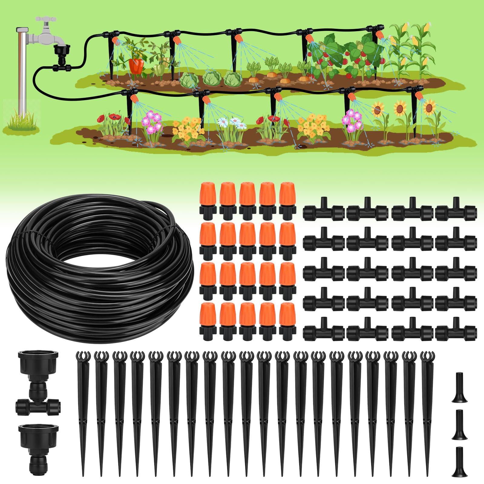 Mua Landtouch 50ft Micro Drip Irrigation Kit, Micro Drip Irrigation ...