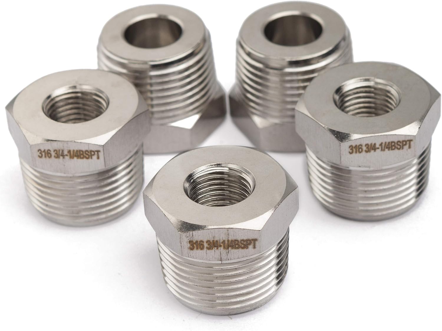 LTWFITTING Stainless Steel 316 Pipe Hex Bushing Reducer Fittings 3/4 ...