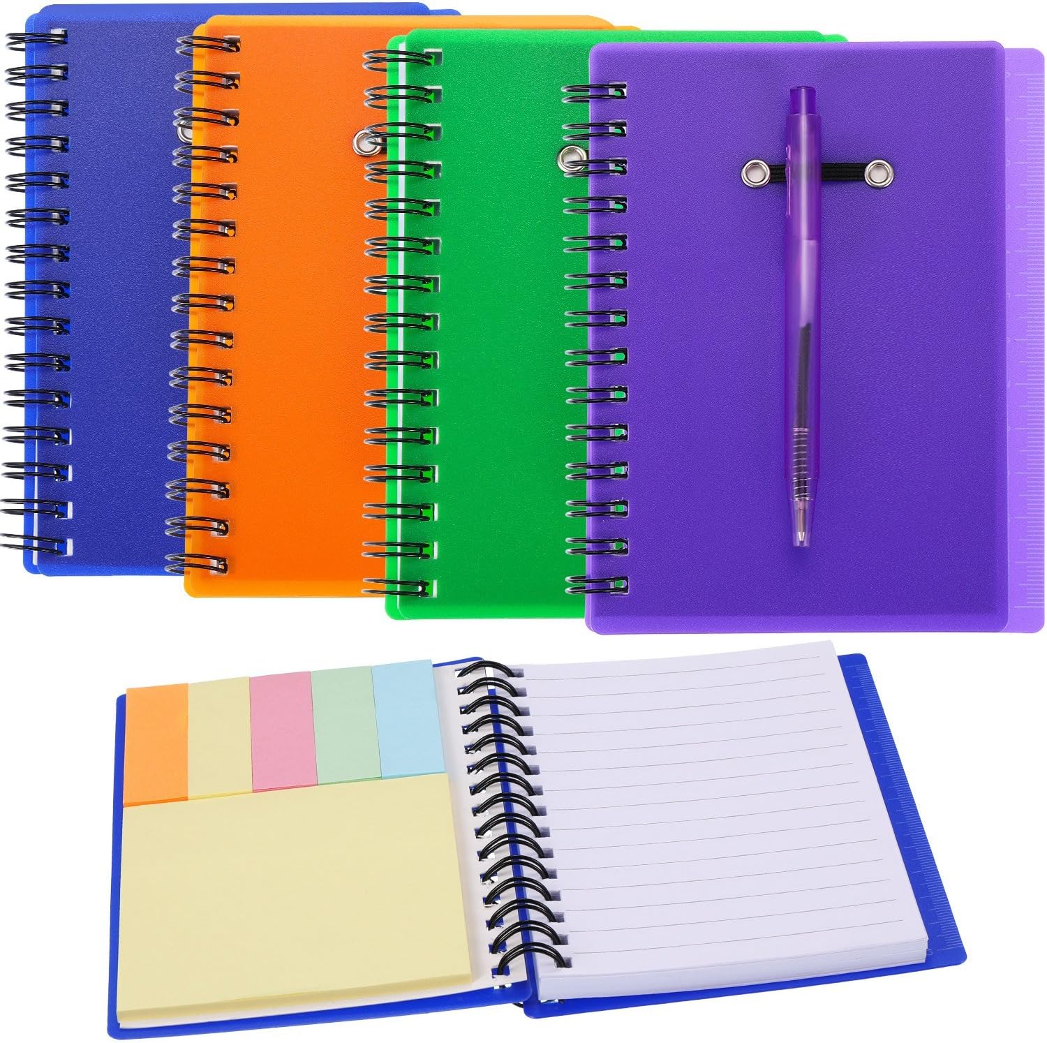 Amazon.com : SATINIOR Set of 4 Spiral Notebook Steno Notebook Pocket ...
