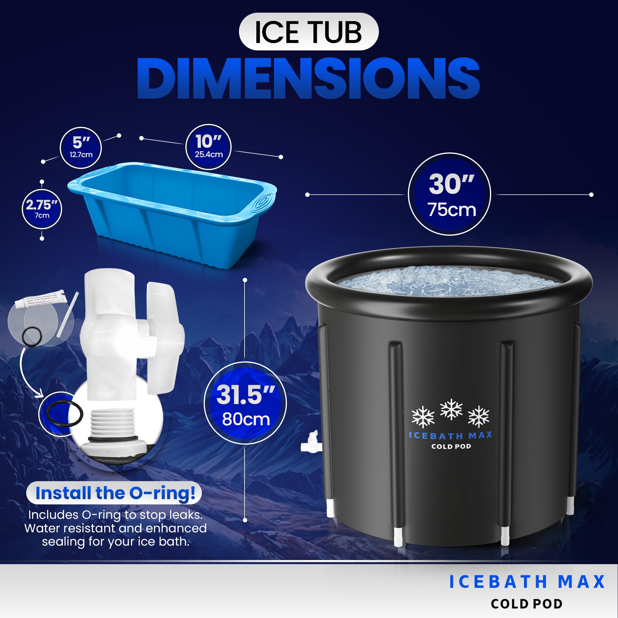 Cold Plunge Tub For Athletes - Complete Starter Bundle: Portable Ice ...