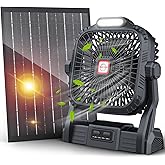 Amazon.com: Solar Camping Fan 10400mAh, Solar Powered Fan with Solar ...
