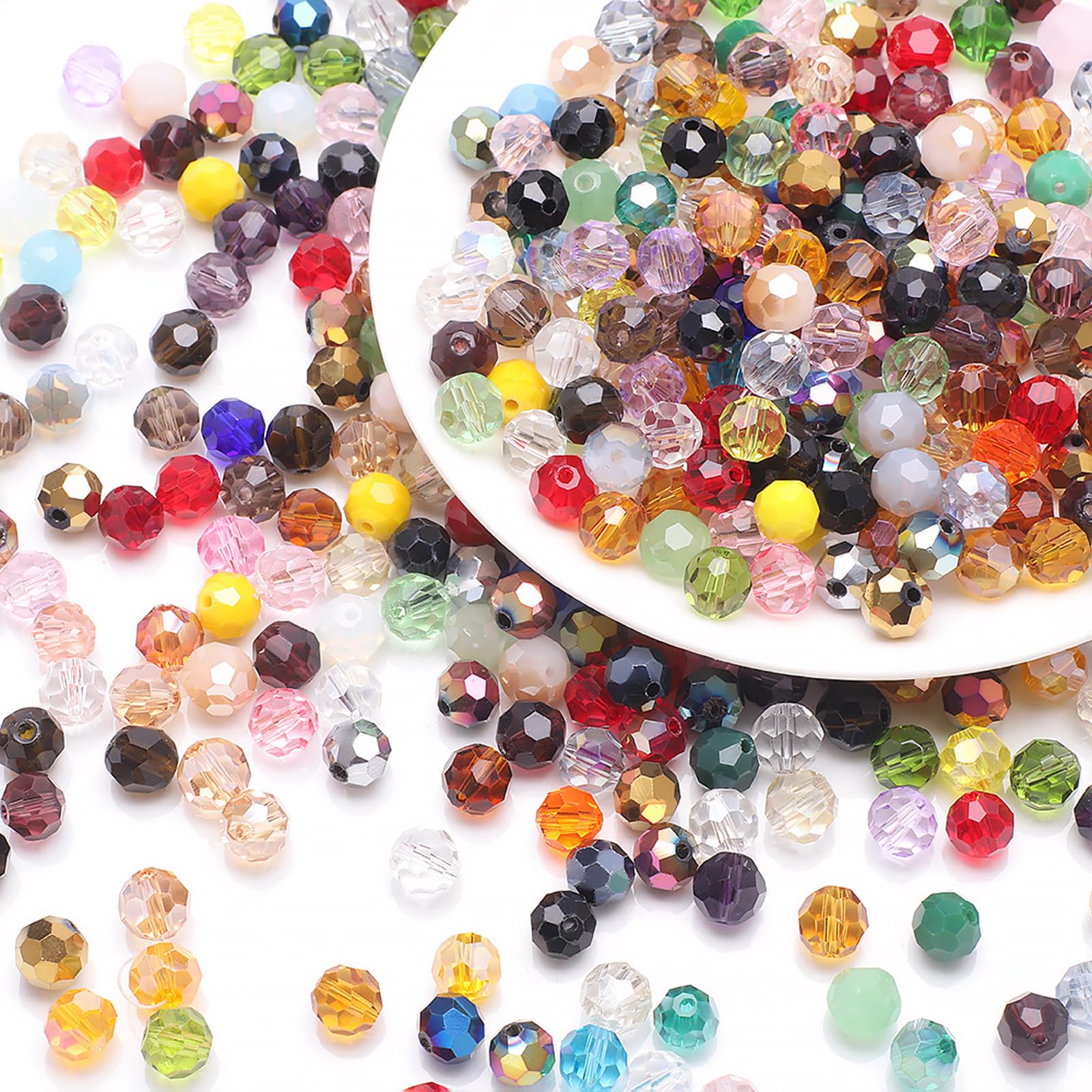 200PCS 6MM Crystal Glass Beads for Jewelry Making Mix Color Rondelle ...