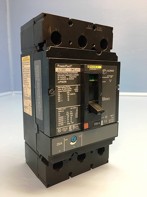 Square D JJP36250 JJ 250 Amp PowerPact Circuit Breaker 3P 600V JJ250 ...
