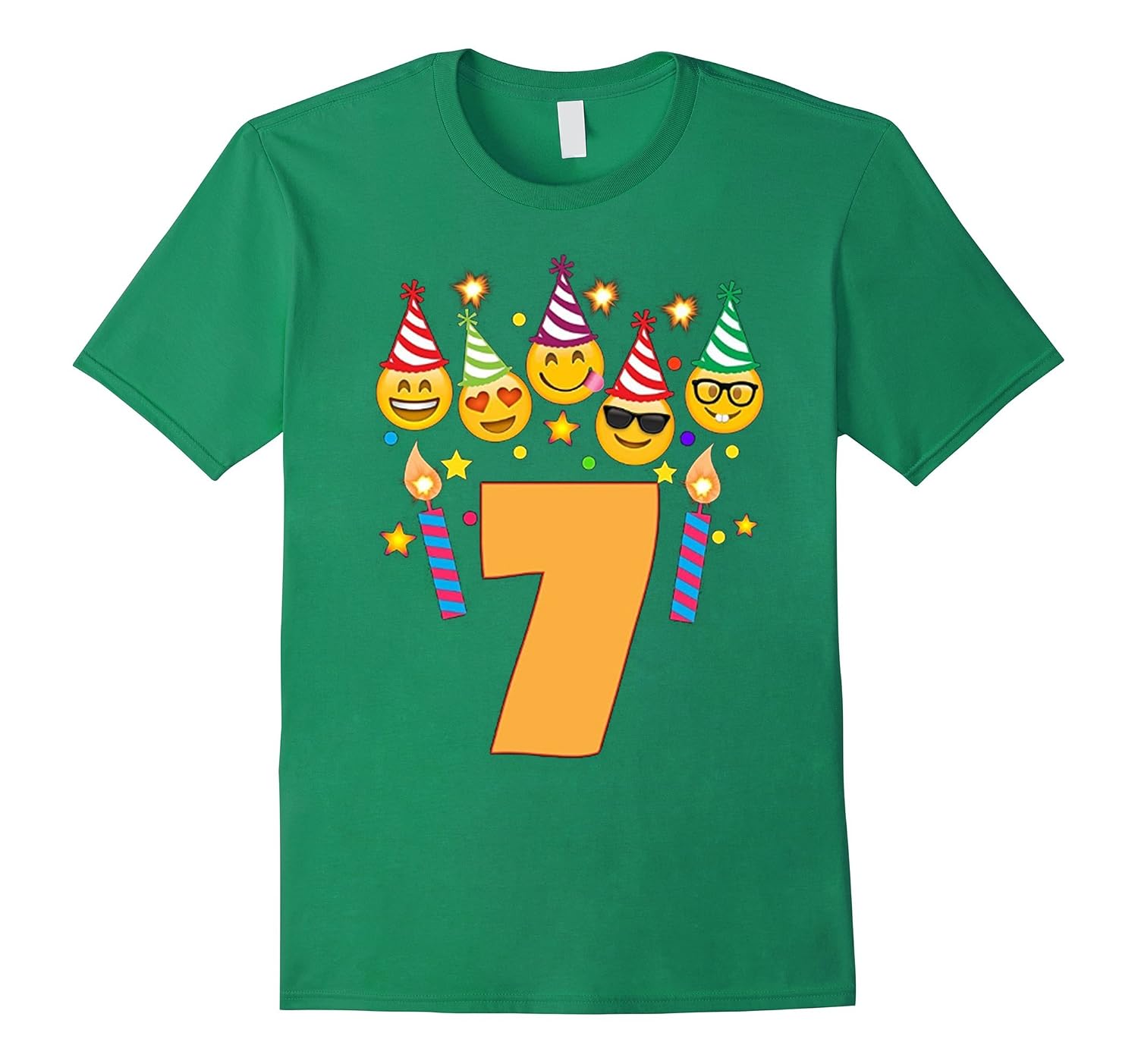 Emoji Birthday Shirt For 7 Seven Year Old Girl Boy Toddler-TD – Teedep