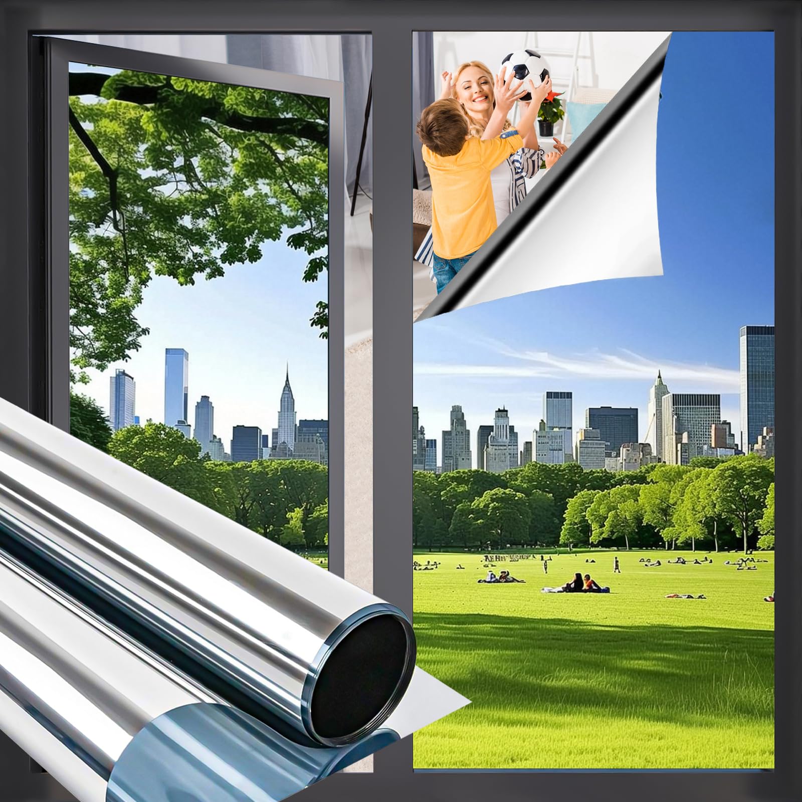 Niviy One Way Window Privacy Film Window Tint for Home See Out Not in ...